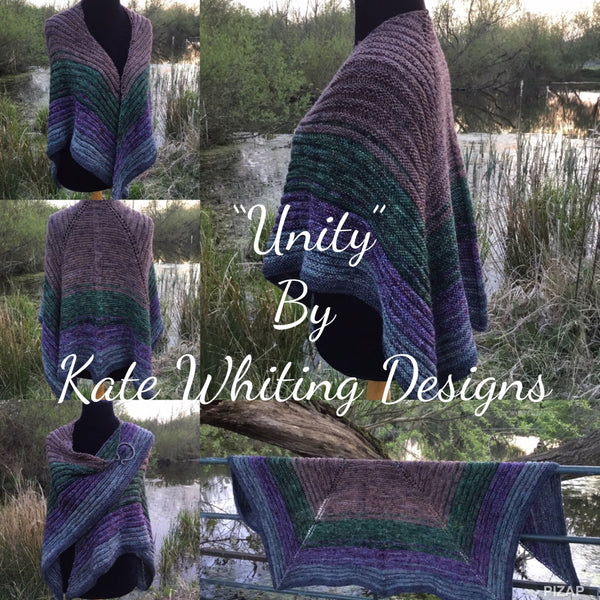 Unity Shawl. DK Knitting Pattern – Kate Whiting Designs