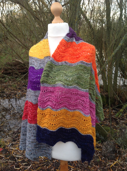 Voyage Of Colour Wrap 4ply Knitting Pattern – Kate Whiting Designs