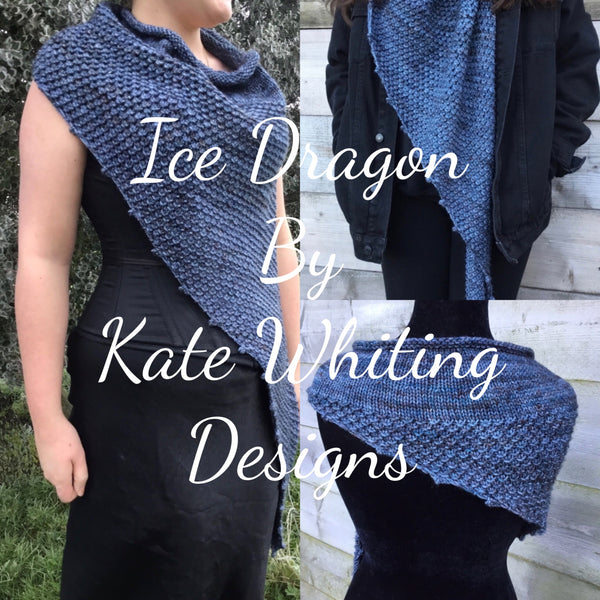 Ice Dragon Cowl. Aran Weight Knitting Pattern – Kate Whiting Designs