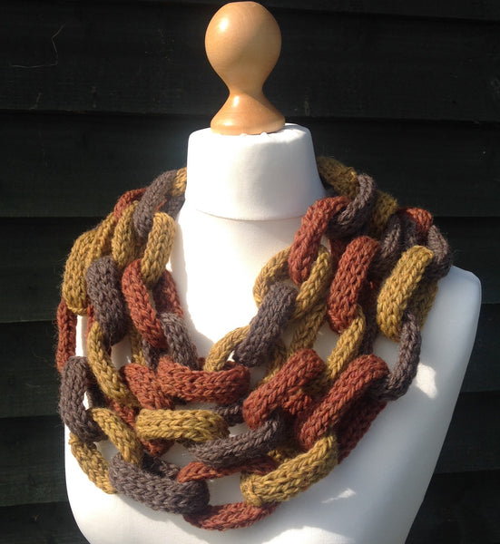 Wentworth Chains Cowl. Aran Knitting Pattern – Kate Whiting Designs